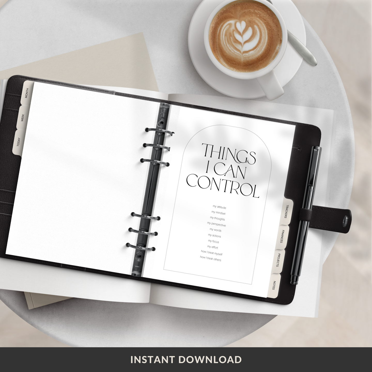 Dashboard Printable, Things I Can Control – Layla & Co